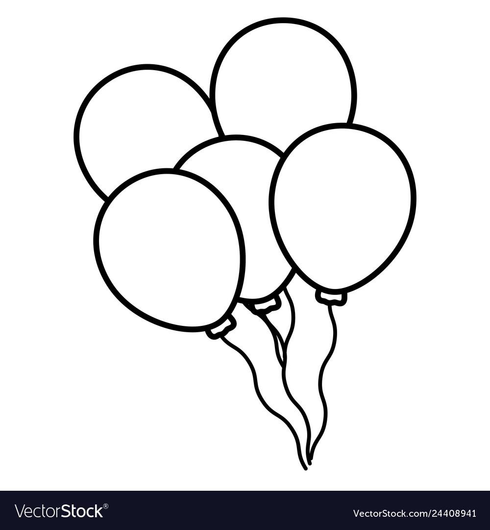 Balloons Helium Floating Icon Royalty Free Vector Image
