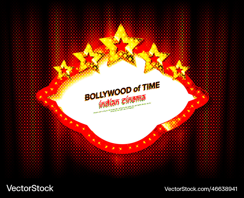 Bollywood indian cinema banner Royalty Free Vector Image