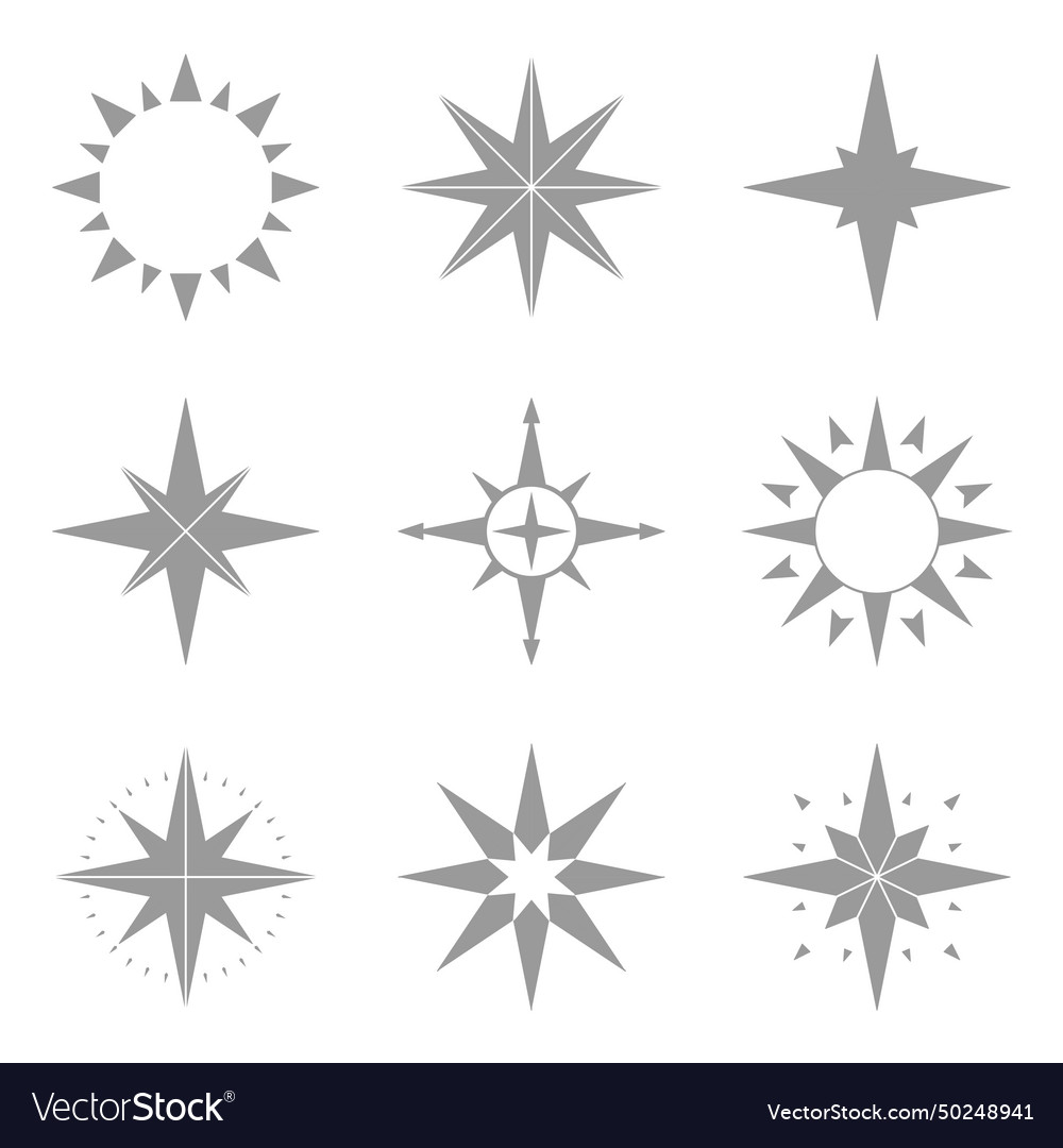 Compass grey set Royalty Free Vector Image - VectorStock