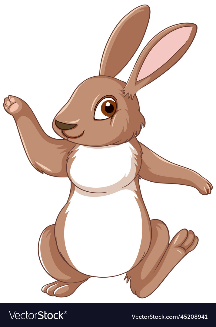 Cute Brown Rabbit Cartoon Character Royalty Free Vector