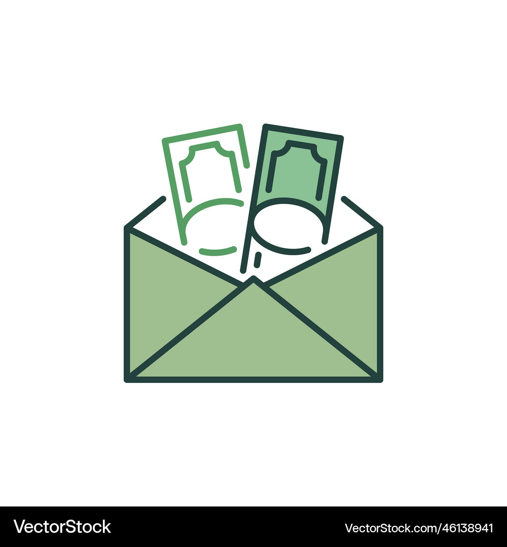 Envelope with cash money corruption concept Vector Image