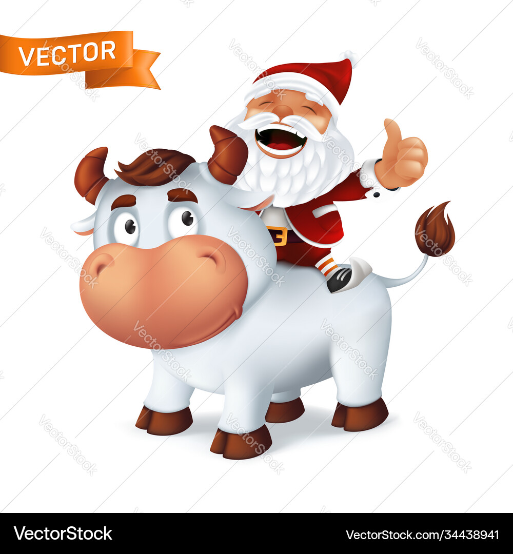 Funny silver ox animal symbol year Royalty Free Vector Image