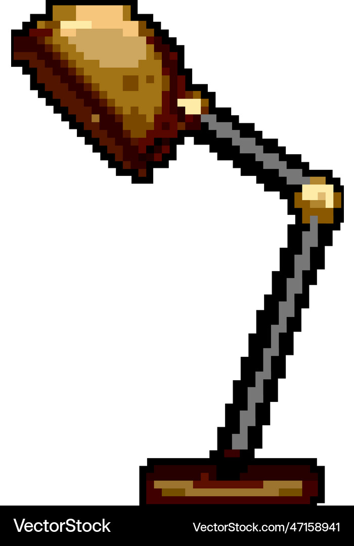 Furniture lamp table game pixel art Royalty Free Vector