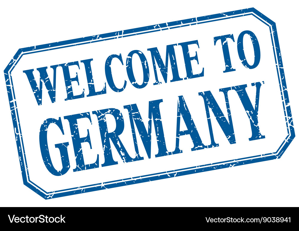 Germany - welcome blue vintage isolated label Vector Image