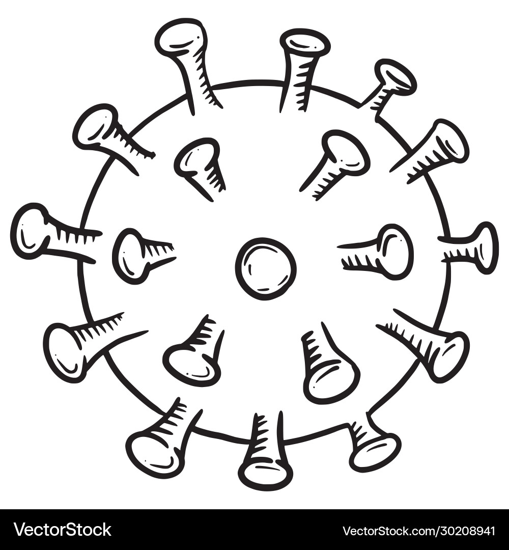 Hand drawn coronavirus 2019-ncov coronavirus Vector Image