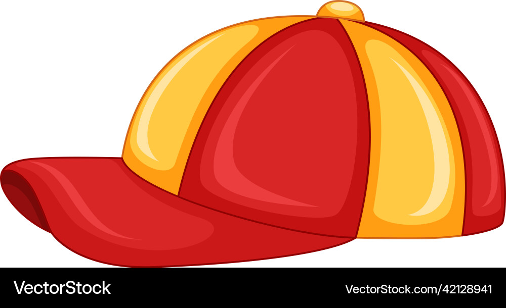 Hat in red and yellow color Royalty Free Vector Image