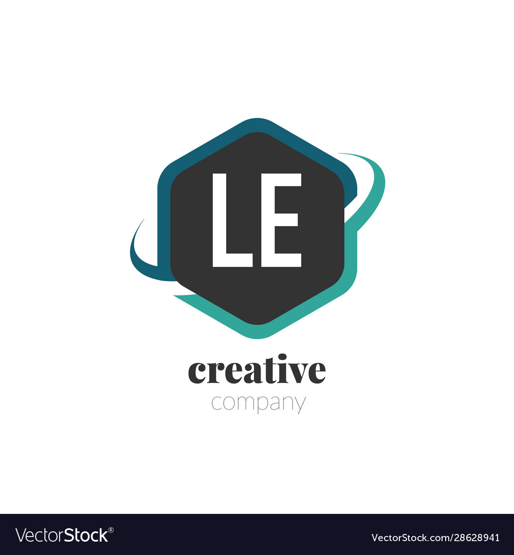 Initial letter le creative hexagonal design logo Vector Image