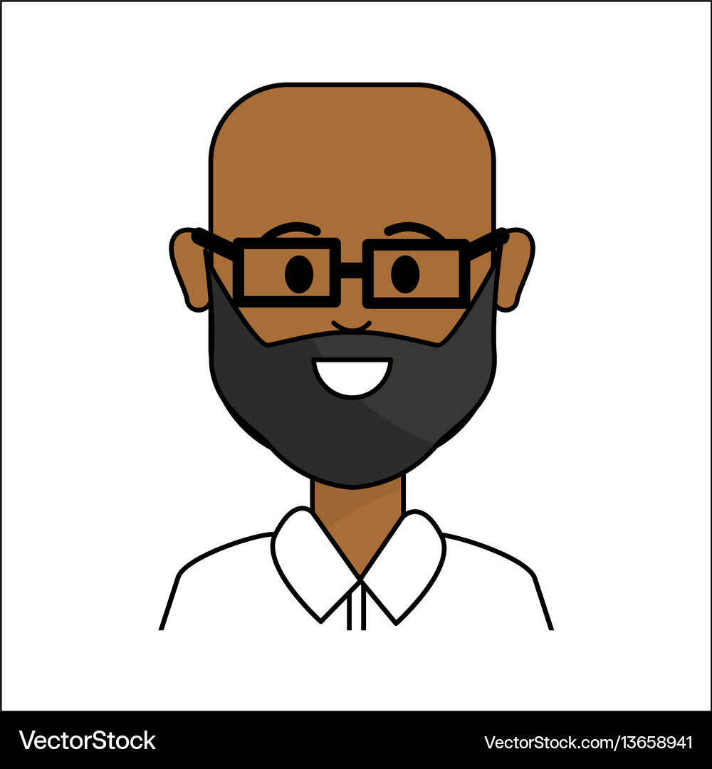 People happy face man with glasses icon Royalty Free Vector