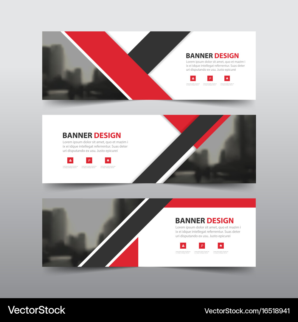 Red triangle abstract corporate business banner Vector Image