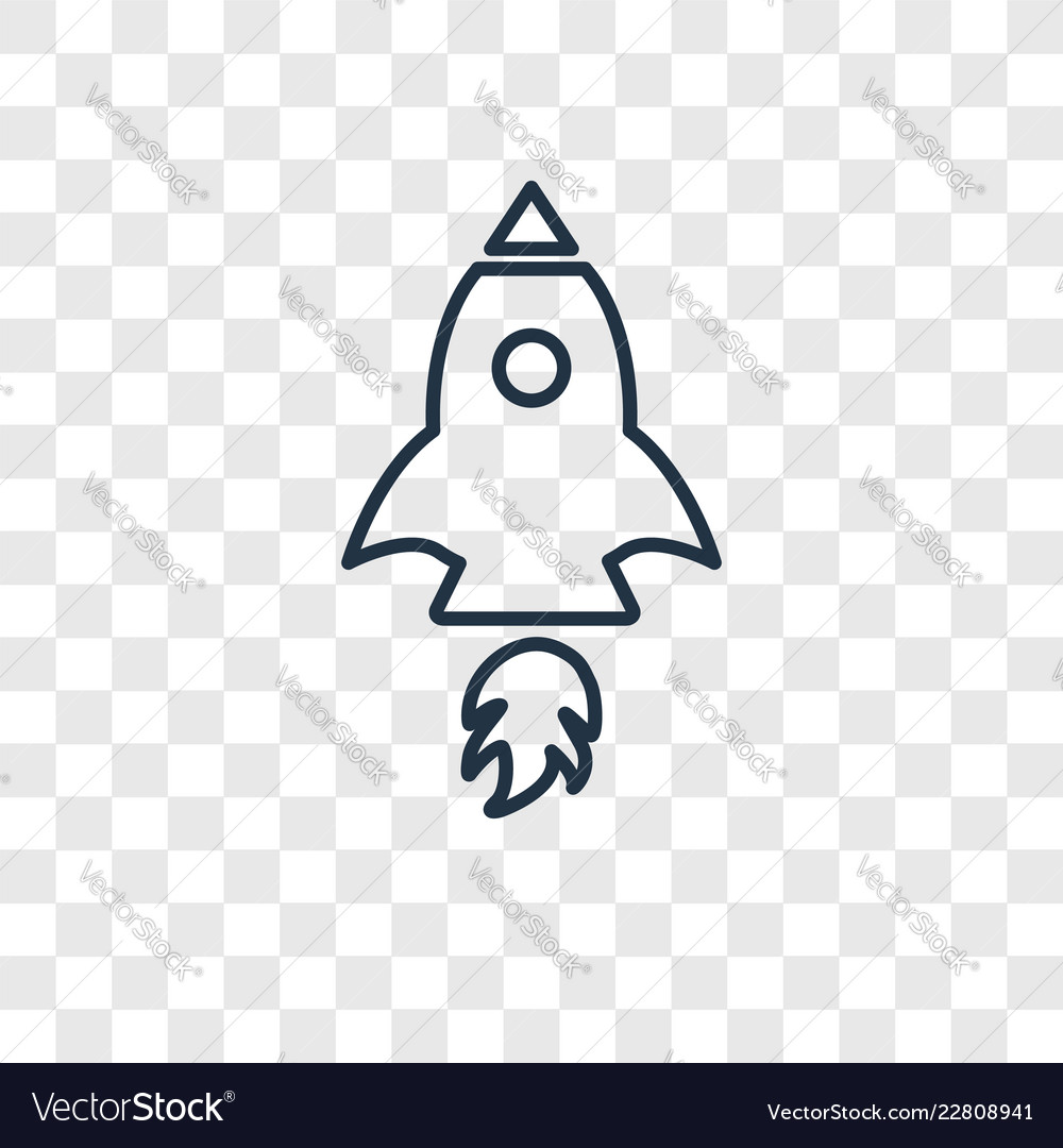 Rocket start concept linear icon isolated Vector Image
