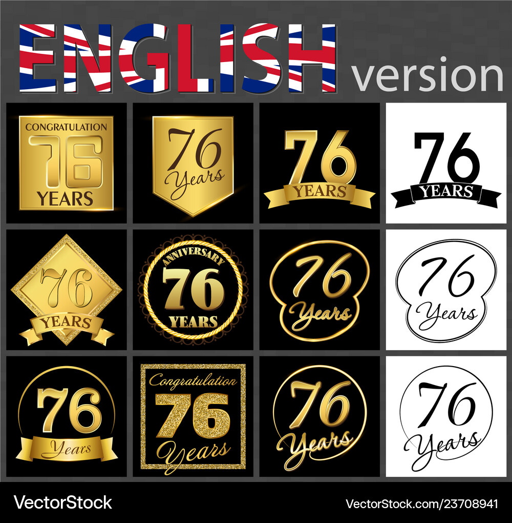 Set of number 76 templates Royalty Free Vector Image