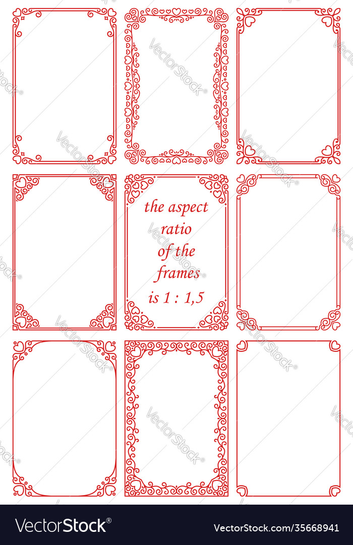 Set rectangular frames in vintage style Royalty Free Vector