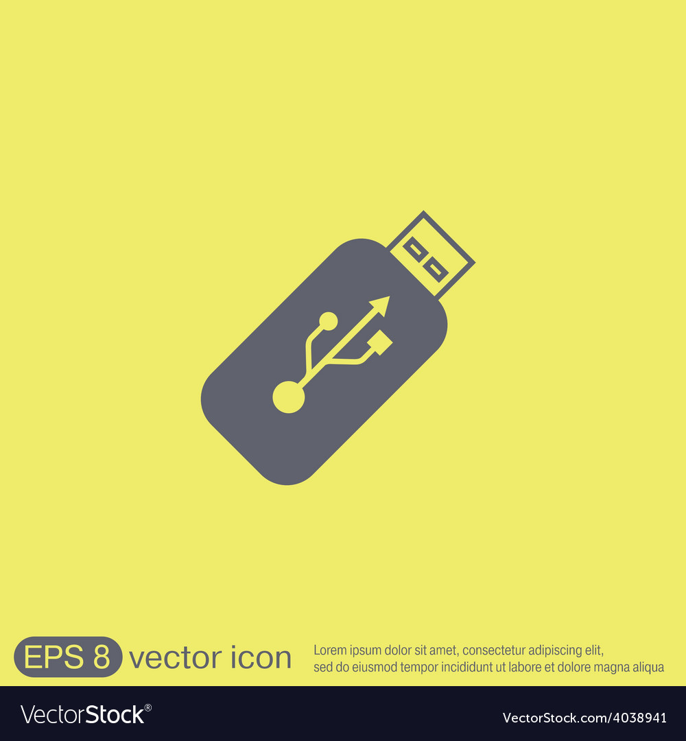 Usb flash icon disk Royalty Free Vector Image - VectorStock