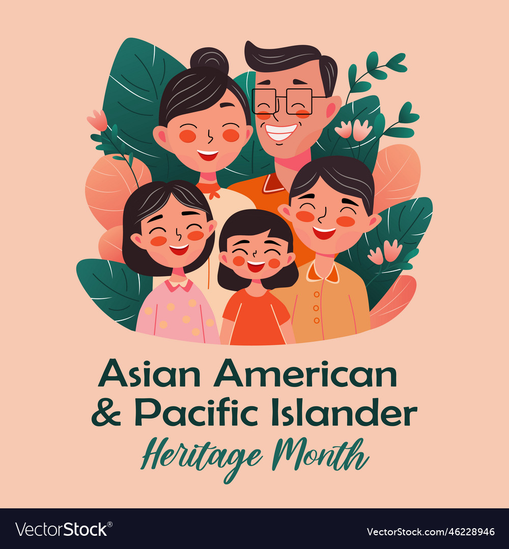 Asian american pacific islanders heritage month Vector Image