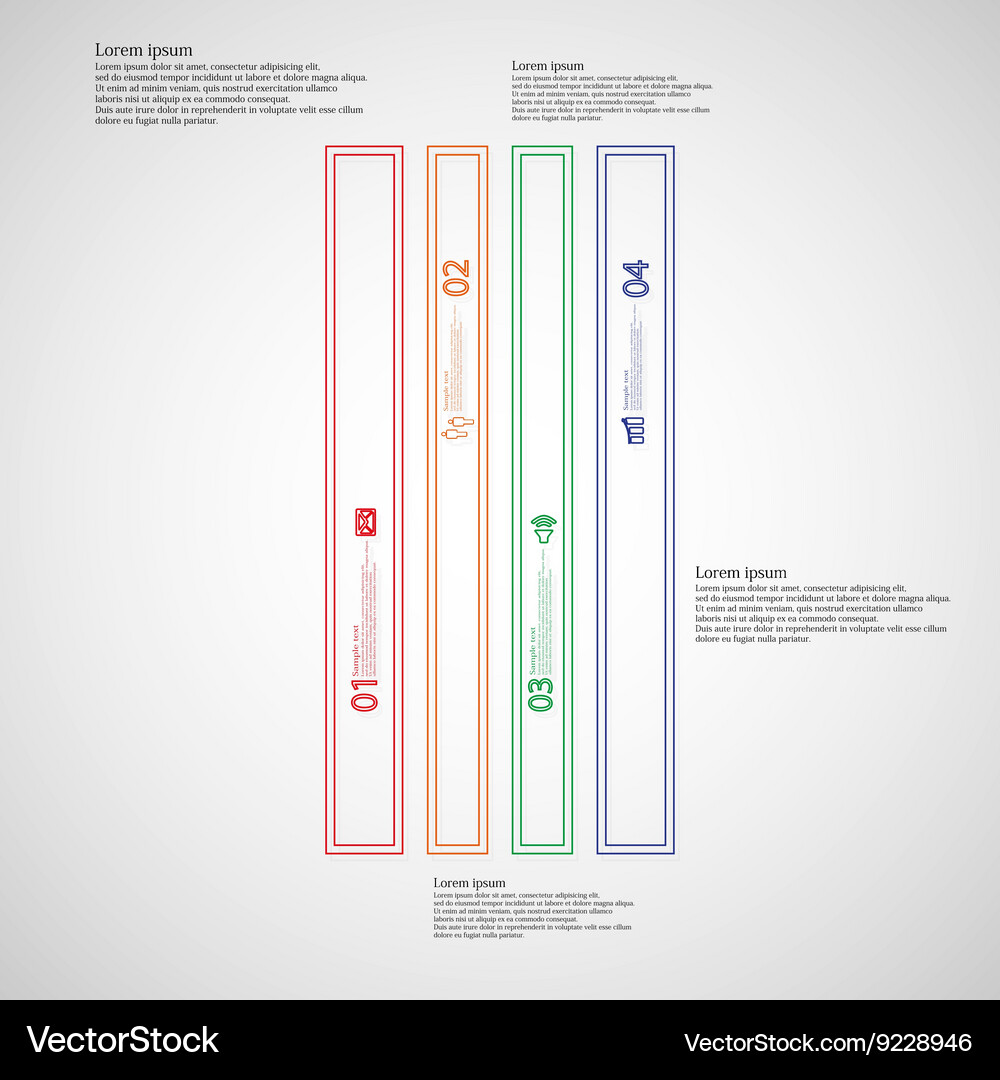 Bar infographic template divided to four color Vector Image