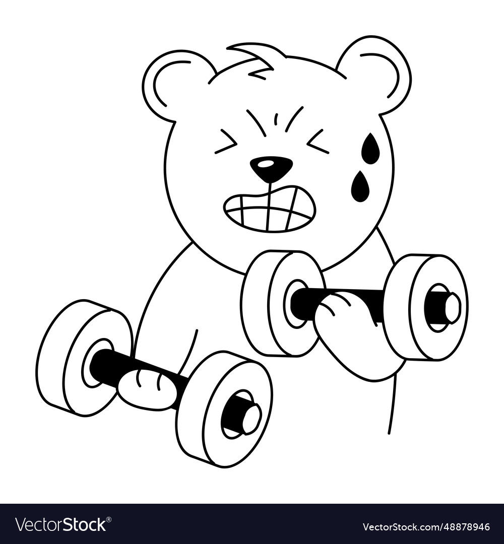 Bear workout Royalty Free Vector Image - VectorStock
