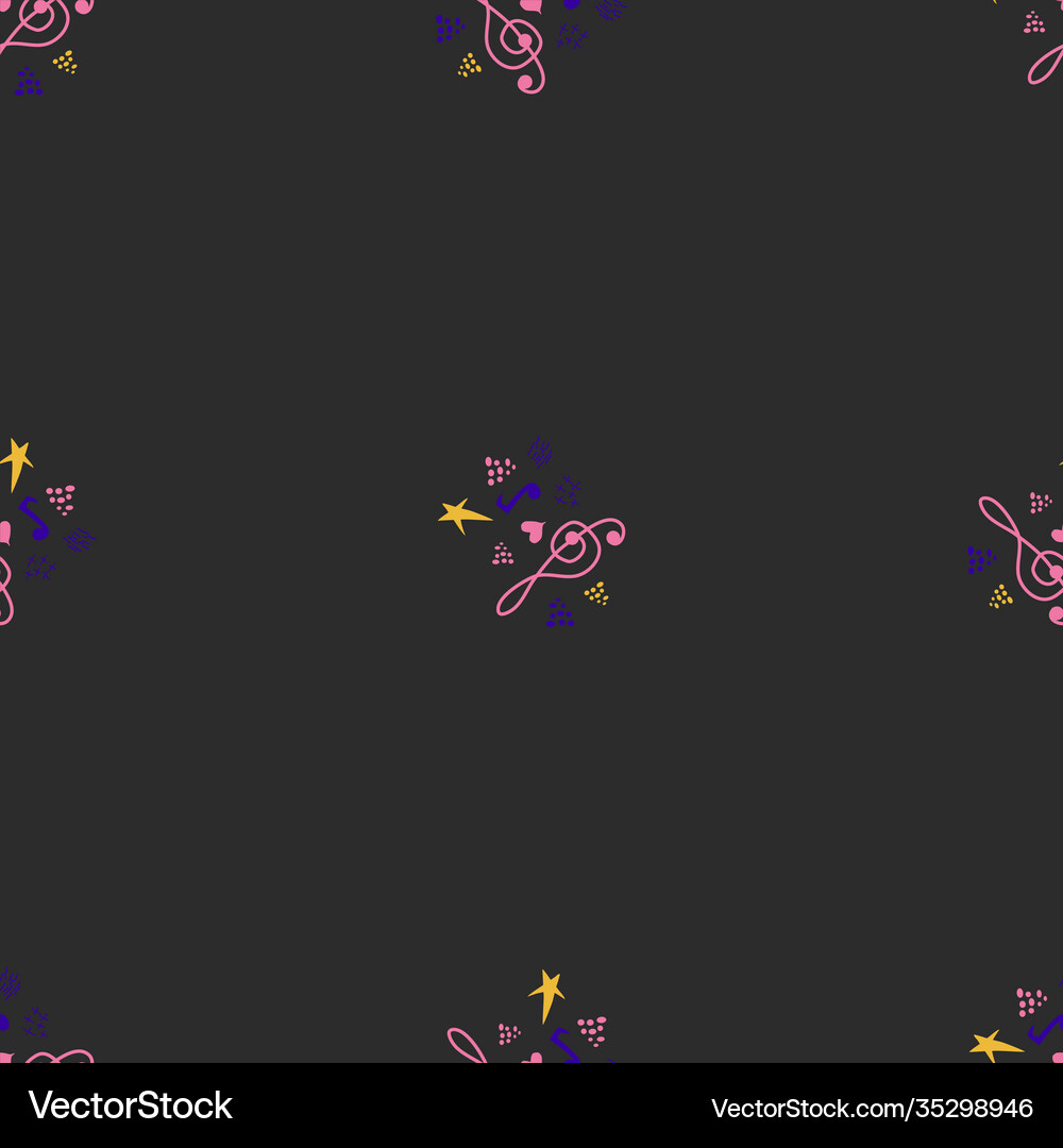 Classic musical patterns with sheet music Vector Image