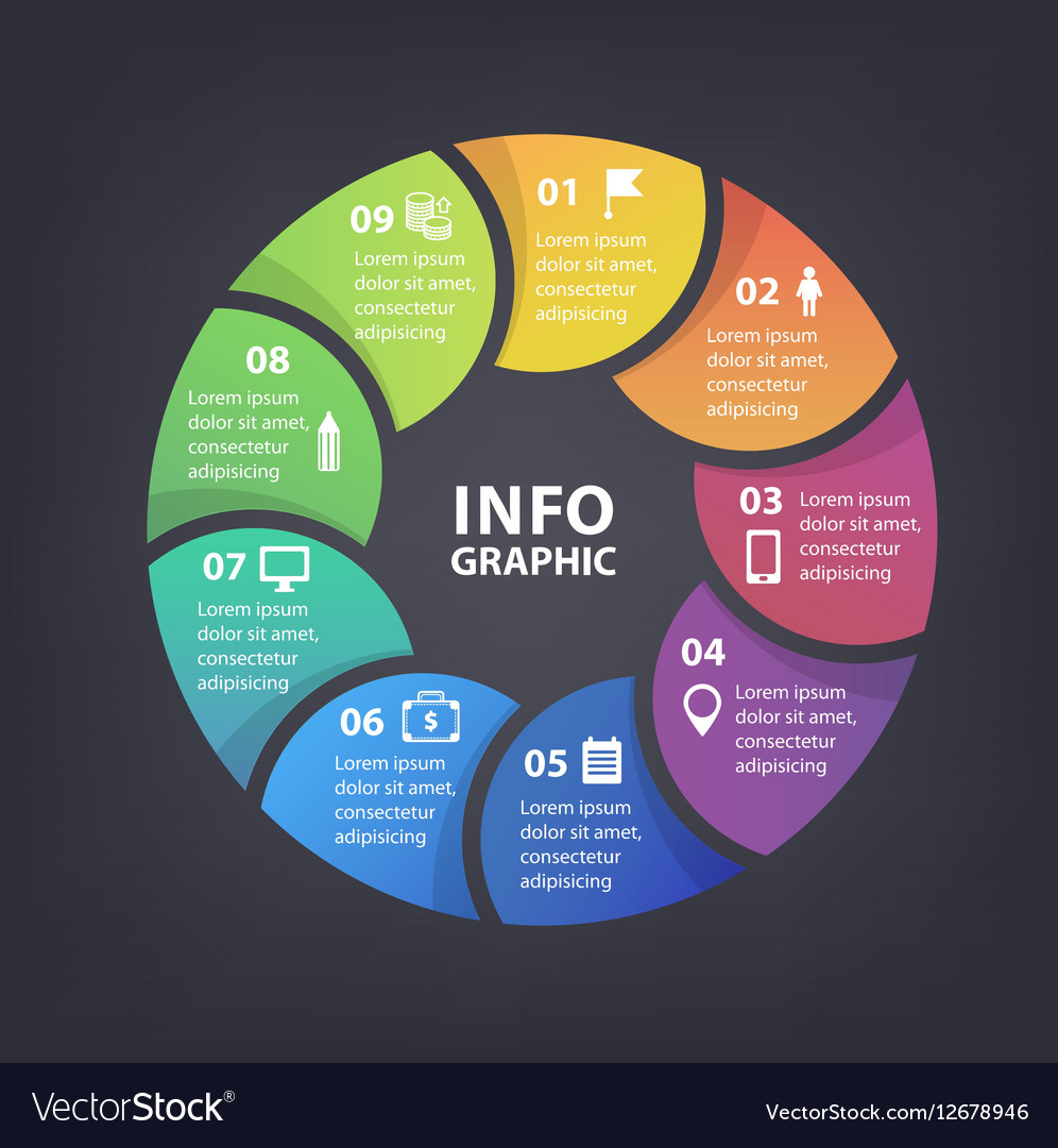 Colorful Loop Infographic Template For Royalty Free Vector
