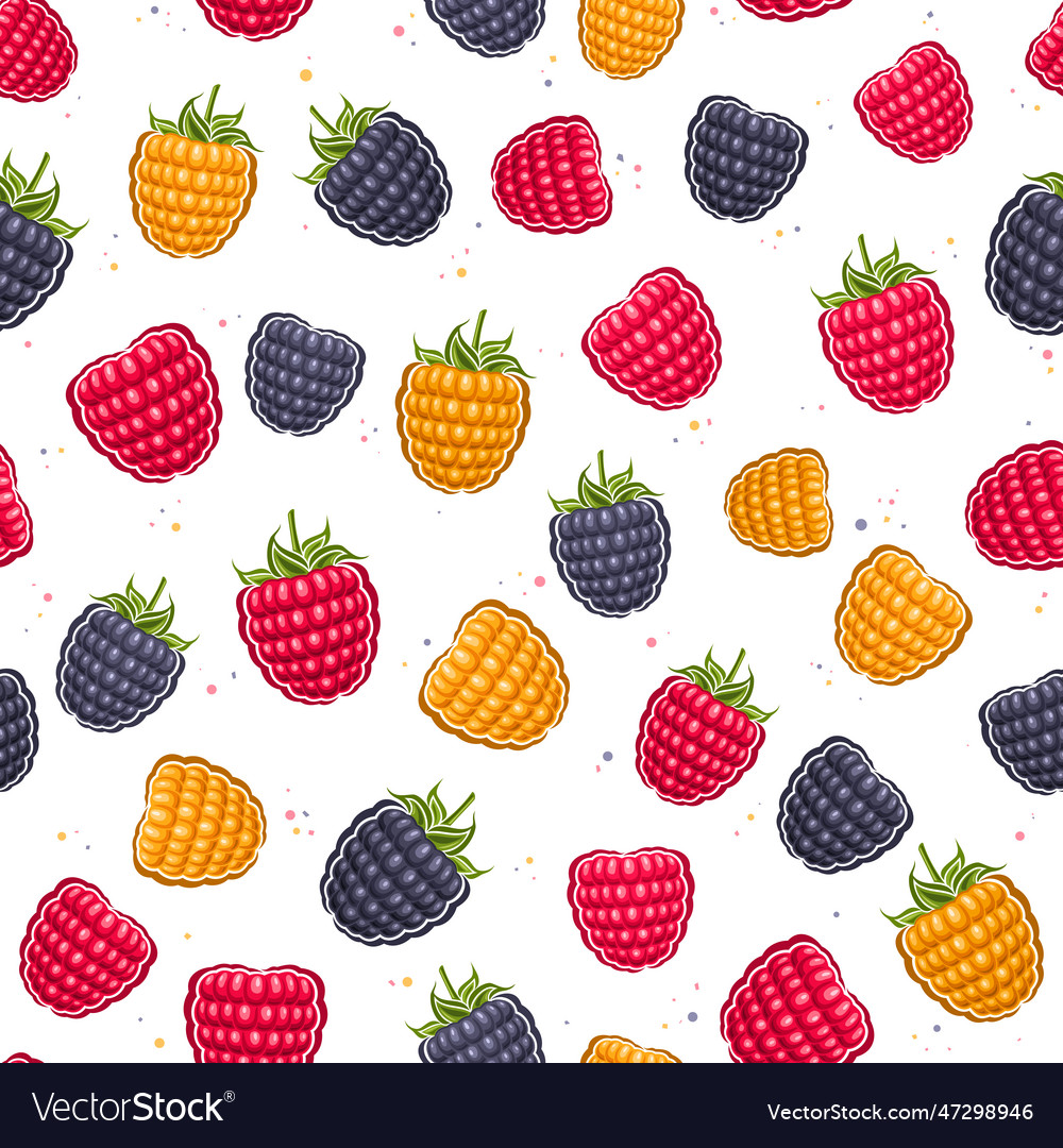 Colorful raspberry seamless pattern Royalty Free Vector