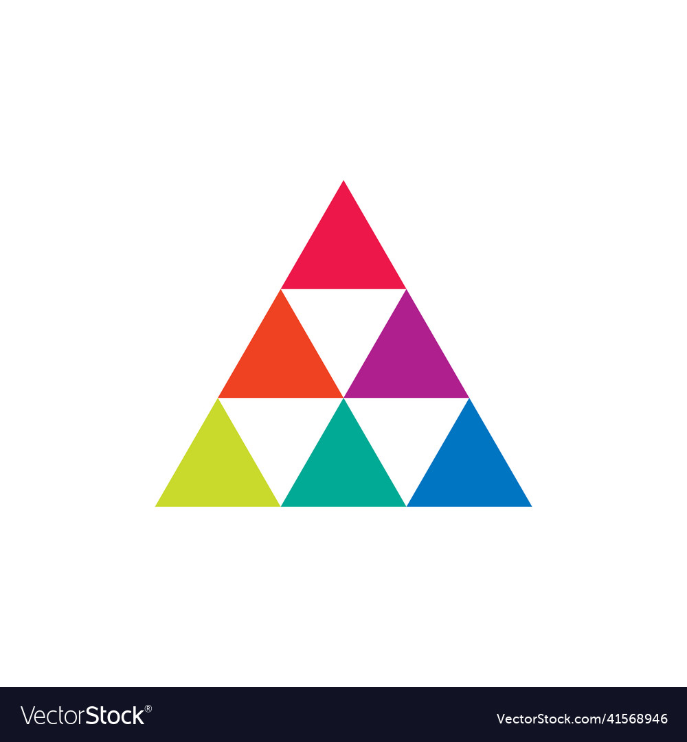 Colorful triangle concept triangle flat color Vector Image