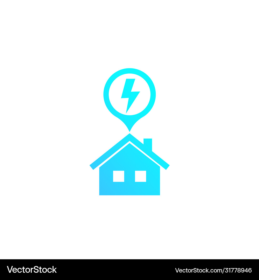 Electricity icon with house sign Royalty Free Vector Image