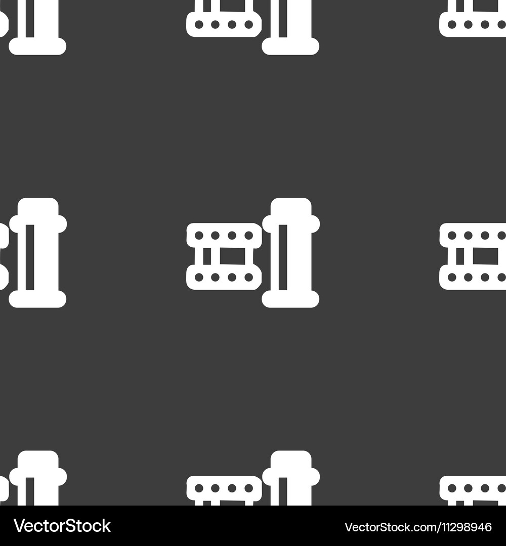 Film icon sign seamless pattern on a gray Vector Image
