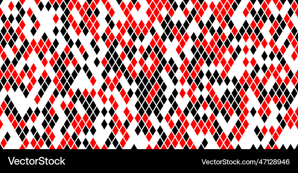 Harlequin seamless pattern in black and red colors