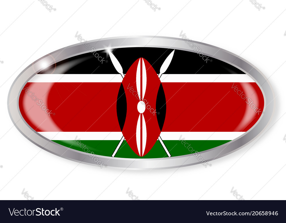 Kenya flag oval button Royalty Free Vector Image