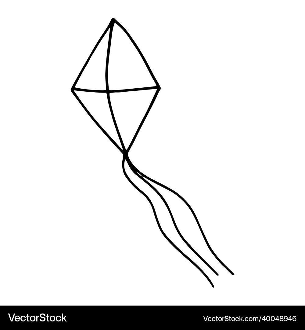 Kite hand drawn doodle minimalism scandinavian Vector Image