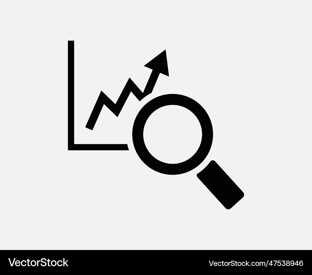 Market analysis icon stock chart graph search line