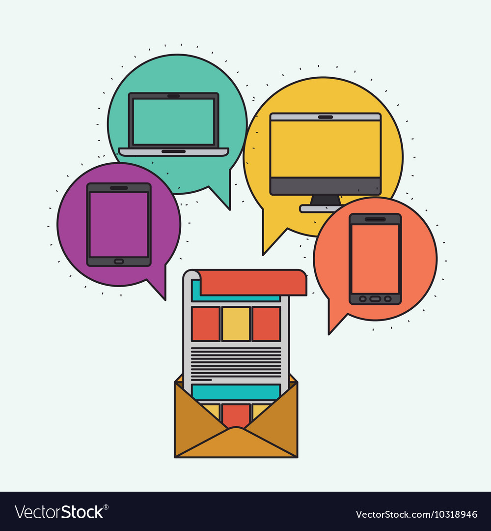 Network electronic devices communication Vector Image
