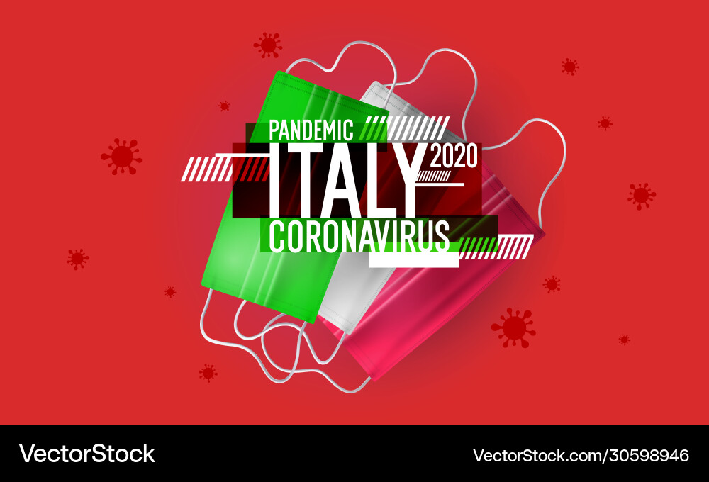 Poster spread coronavirus in italy the Royalty Free Vector