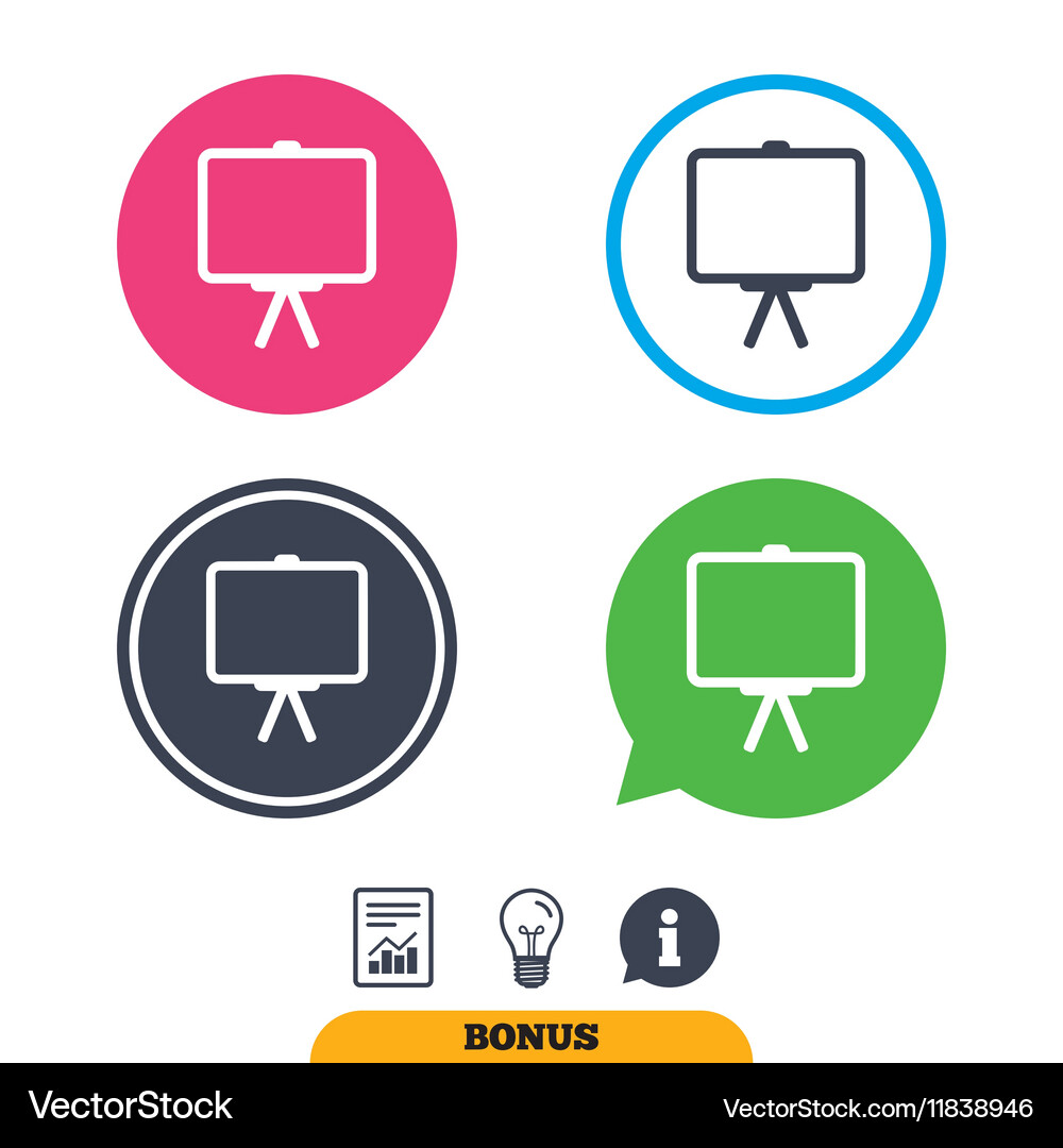 Presentation billboard sign icon ppt symbol Vector Image