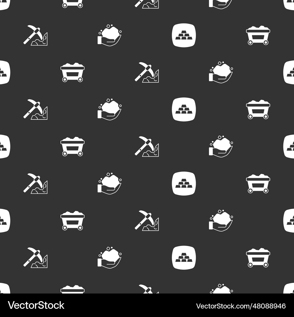 Set gold bars mine cart with gold mining Vector Image