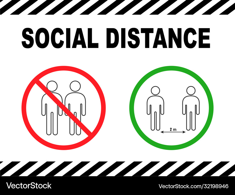 Social distancing 1 meter infographic icon gray Vector Image
