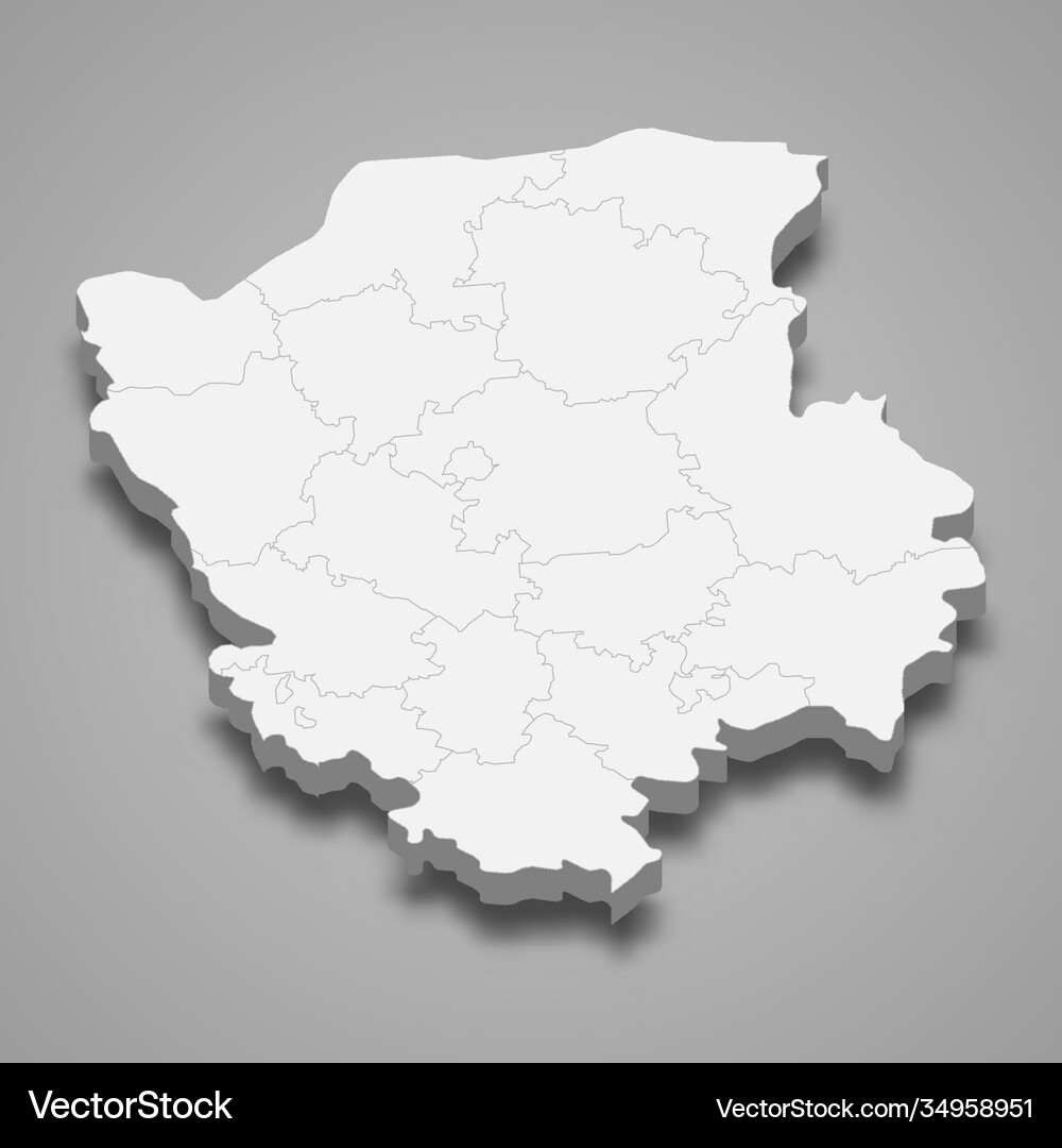 3d isometric map volyn oblast is a region Vector Image