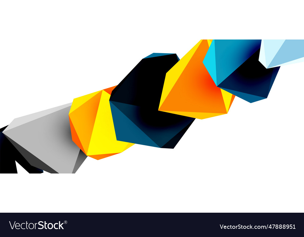 3d low poly triangle design elements Royalty Free Vector