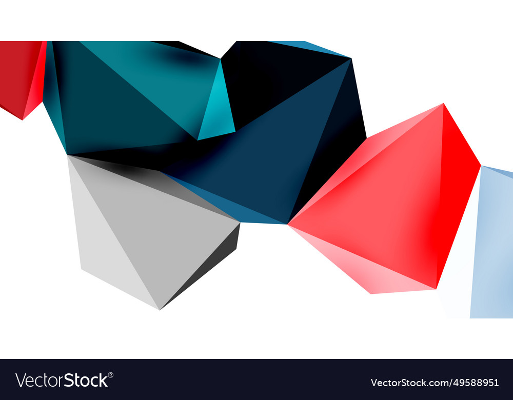 3d low poly triangle design elements Royalty Free Vector