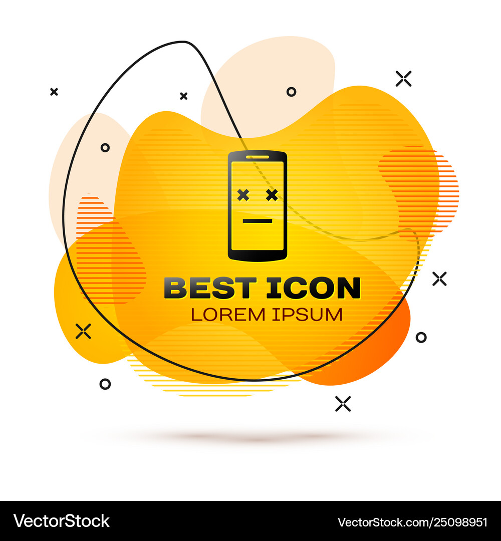 Black dead phone icon isolated on white background