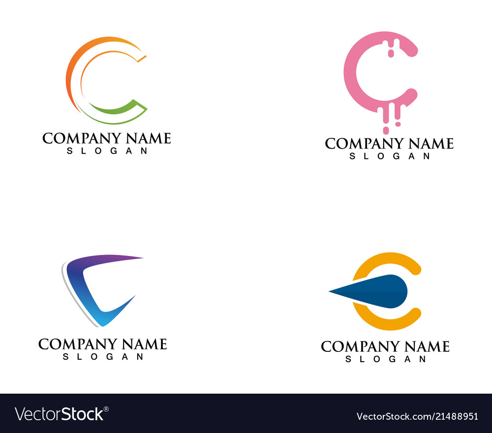 C logo and symbols template Royalty Free Vector Image