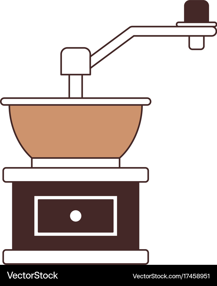 Coffee grinding with crank silhouette color Vector Image