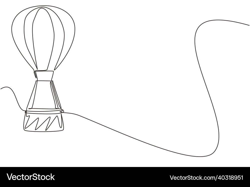 Continuous one line drawing airballoon airway Vector Image