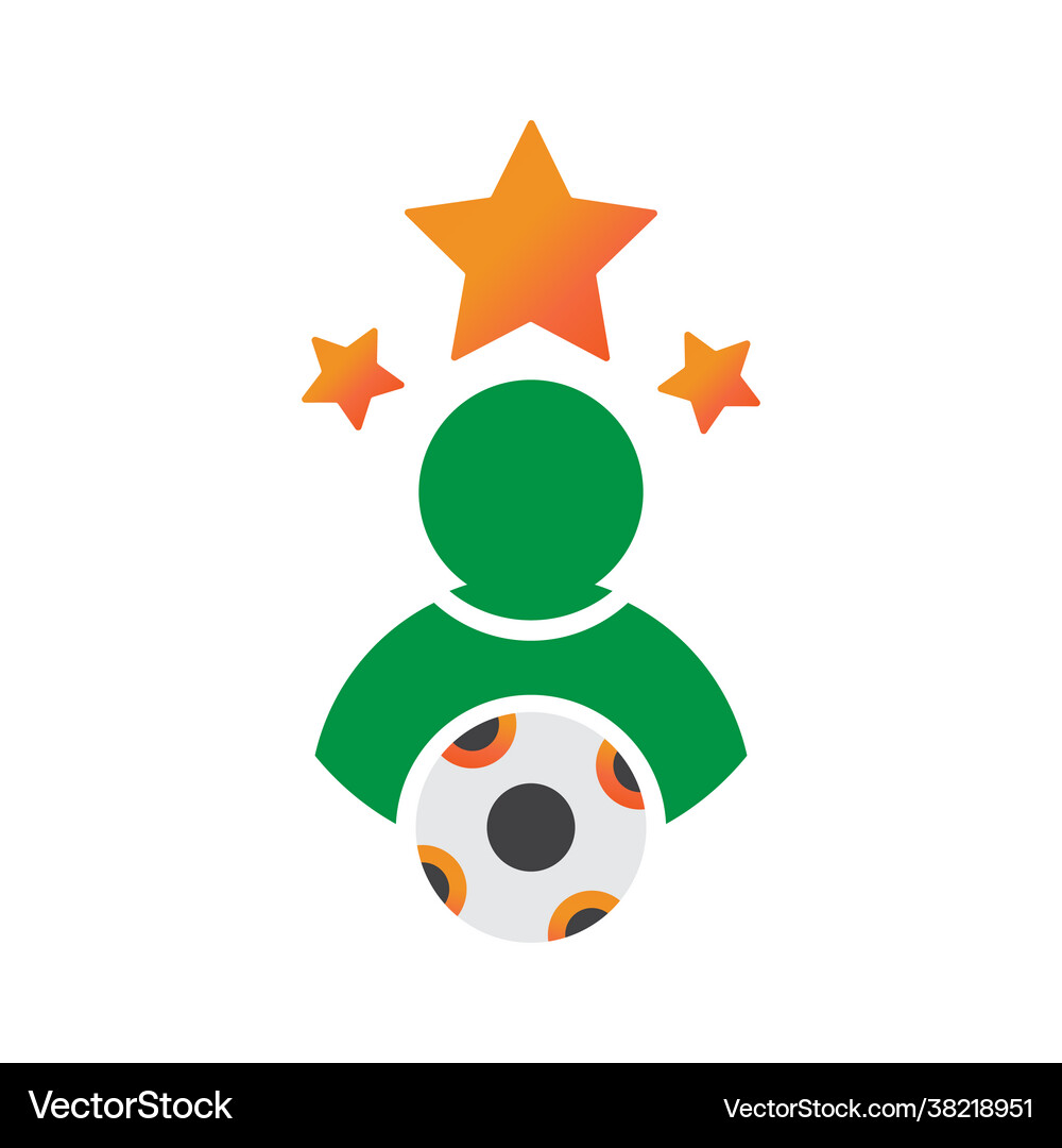 Football player star design Royalty Free Vector Image