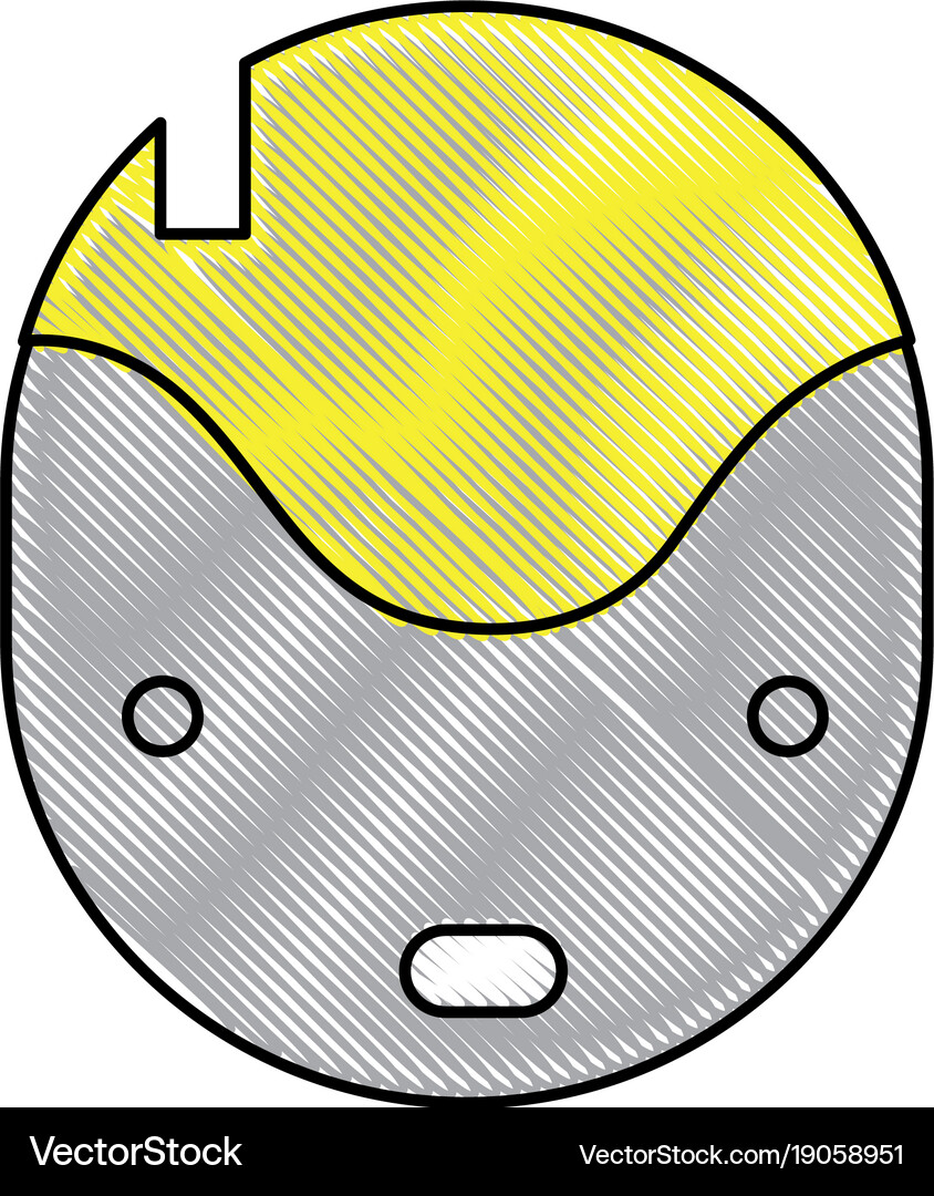 Grated technology robot head with eyes and mouth Vector Image