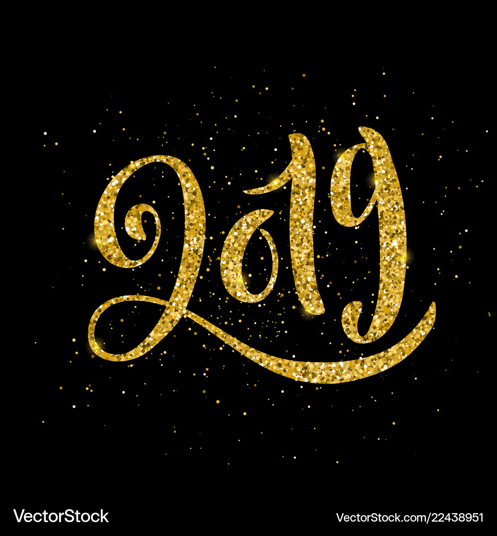 Happy new 2019 year greeting Royalty Free Vector Image