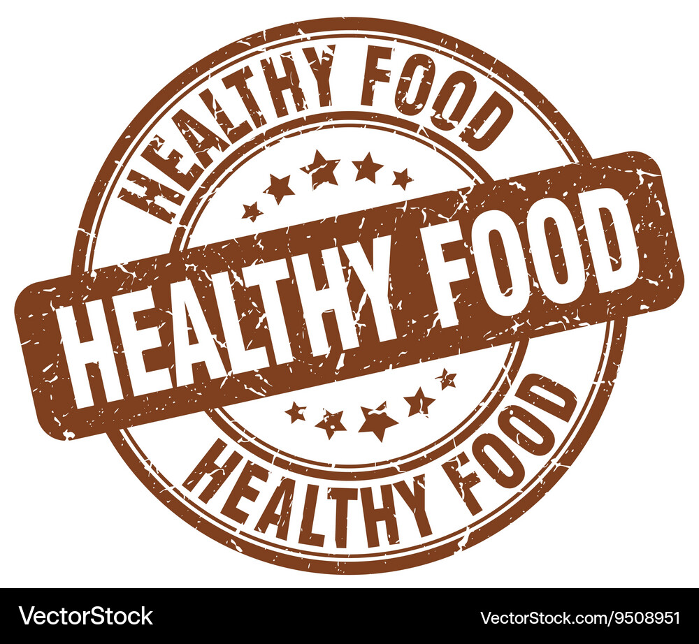 Healthy food stamp Royalty Free Vector Image - VectorStock