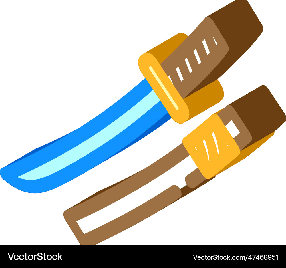 Katana weapon military isometric icon Royalty Free Vector
