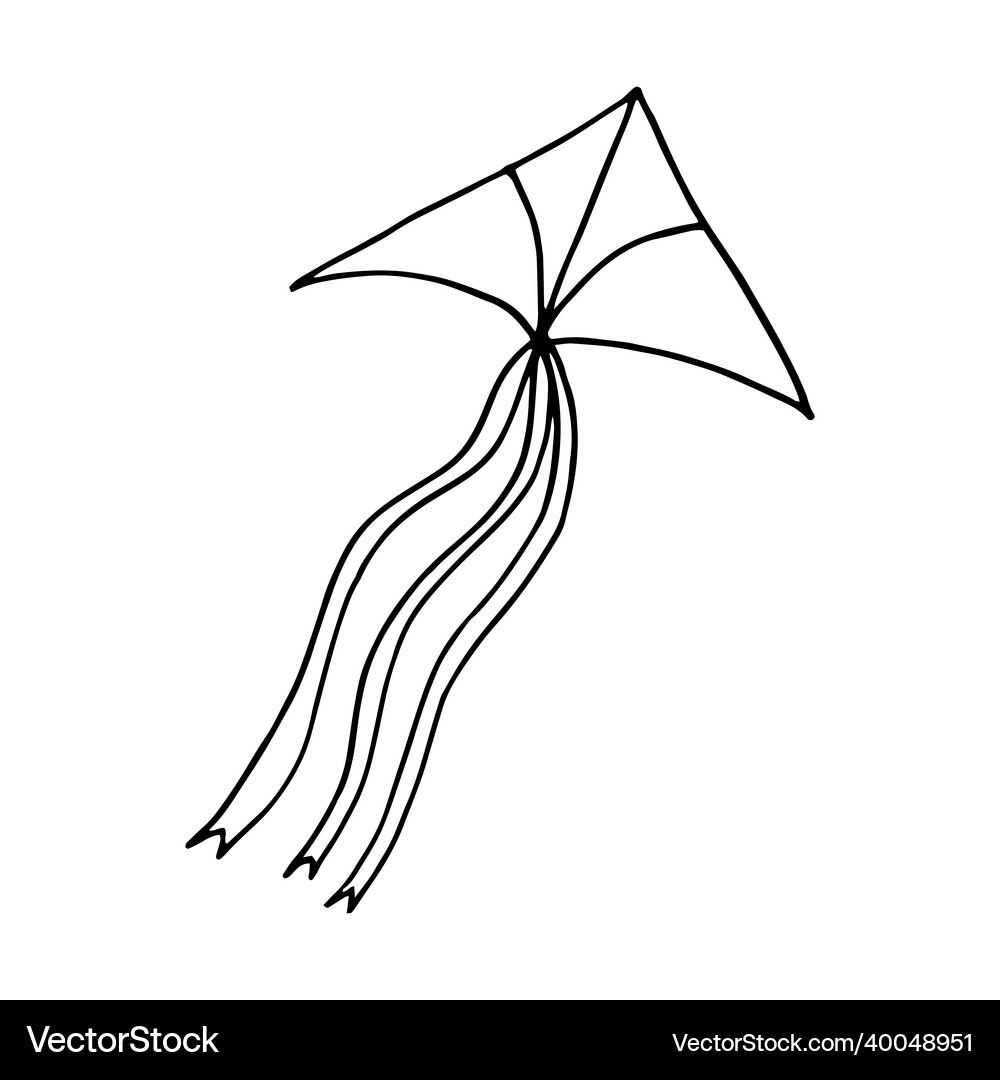 Kite hand drawn doodle minimalism scandinavian Vector Image