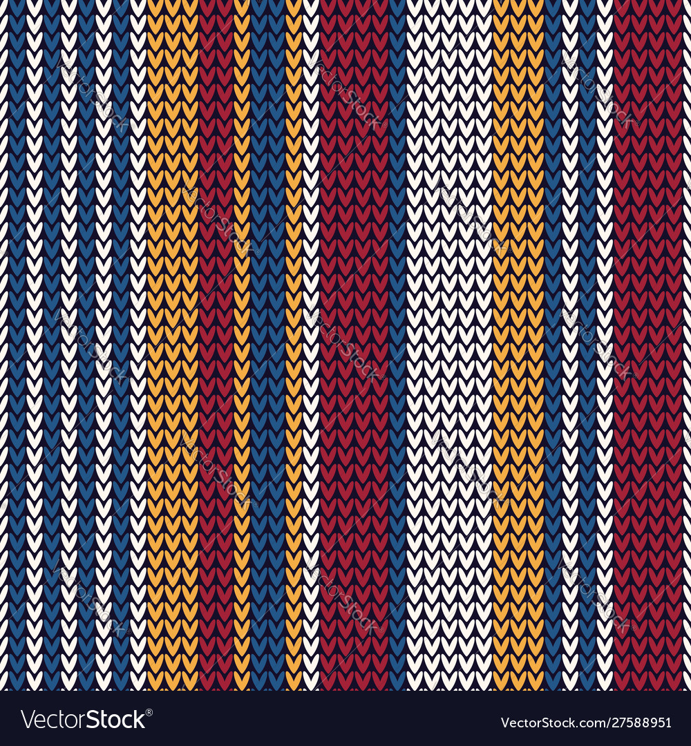 Knitted striped pattern Royalty Free Vector Image