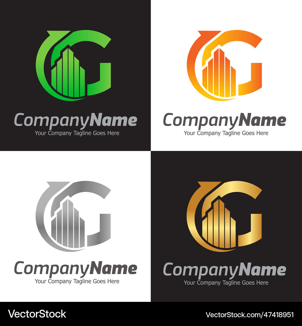 Letter g logo template colorful g Royalty Free Vector Image